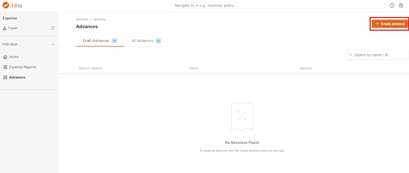 How to create advances?