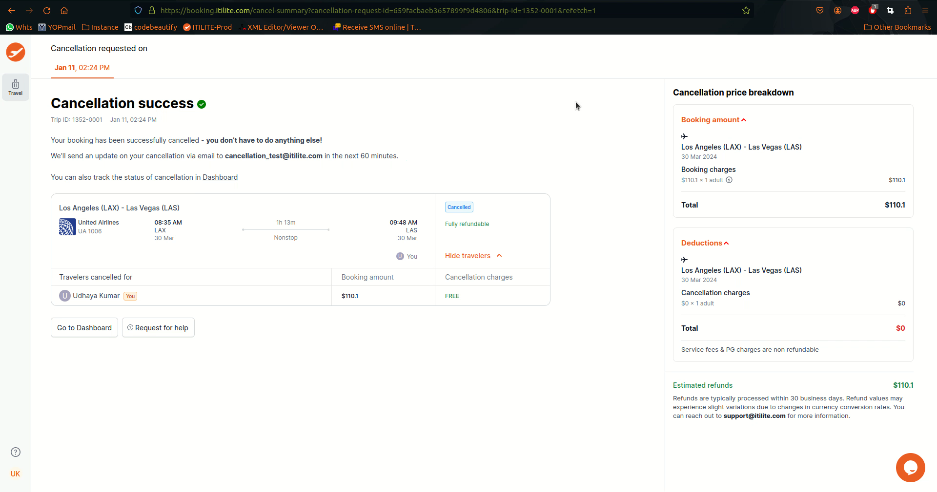 How do I cancel my bookings on my own?