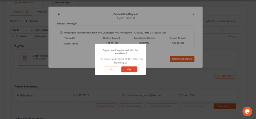 How do I cancel my bookings on my own?