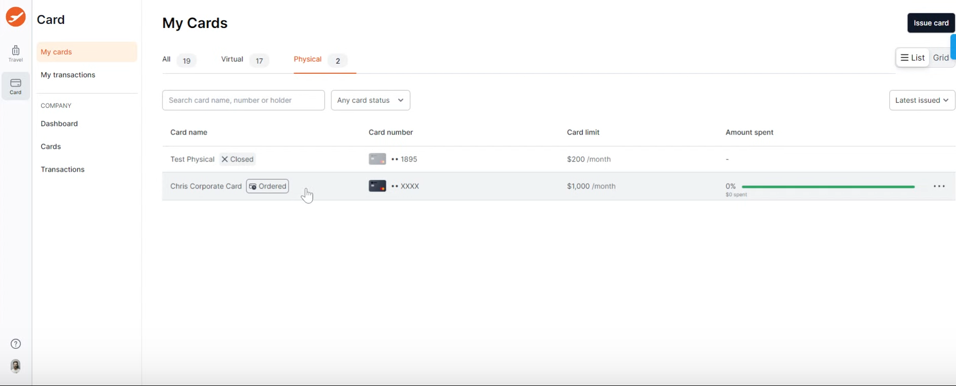 How to activate a physical card?